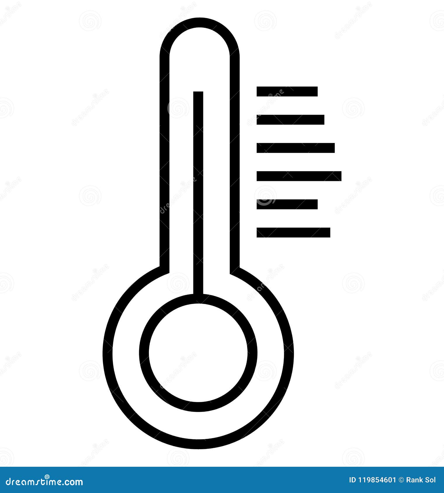 Thermometer Line Isolated Vector Icon Fully Editable Stock Illustration ...