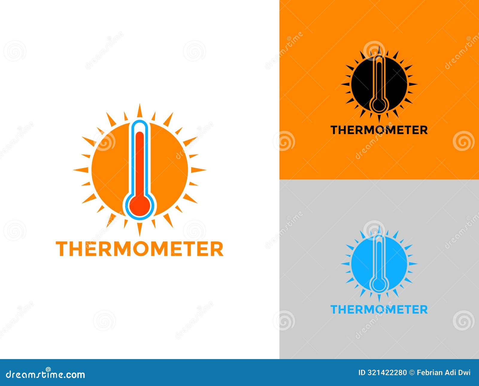 Thermometer Logo Concept Icon Vector Set Isolated, for Web Design ...