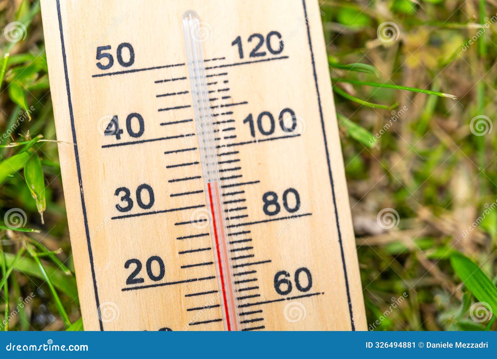 Thermometer Lying in the Grass. Stock Image - Image of crisis, white ...