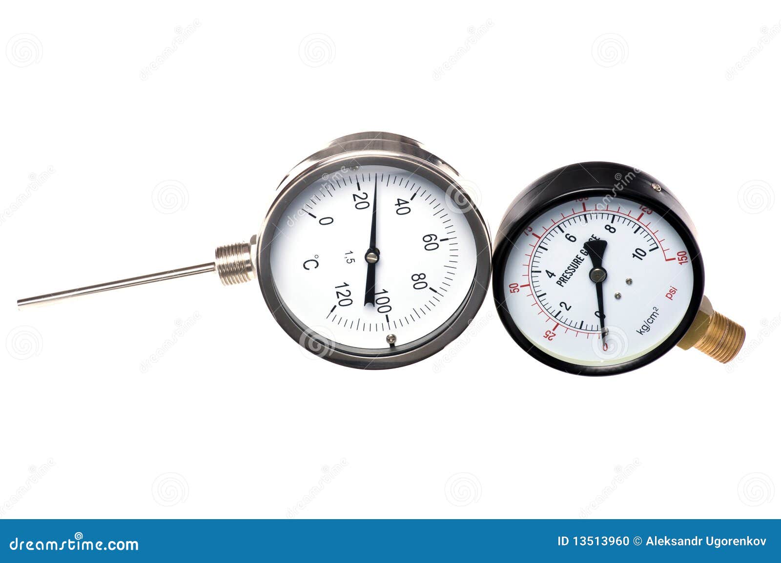 Thermometer and manometer stock photo. Image of test - 13513960