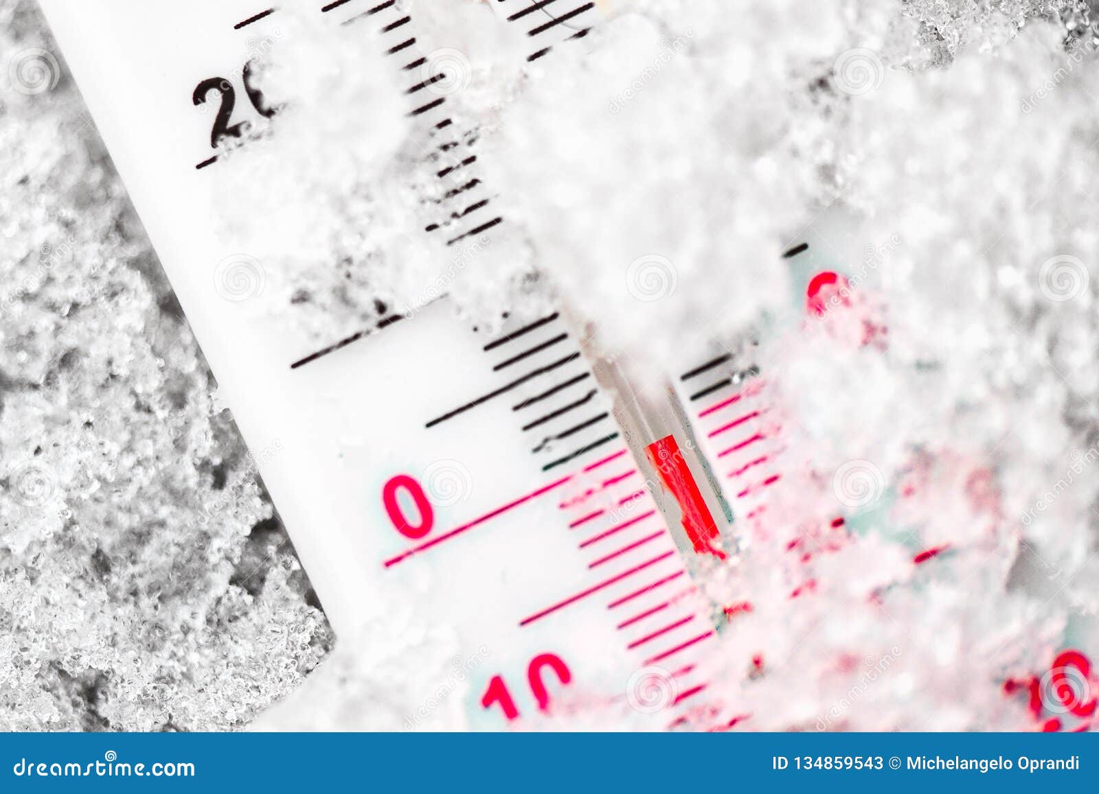 Thermometer Marks the Zero Degrees in the Cold in the Snow Stock Image ...