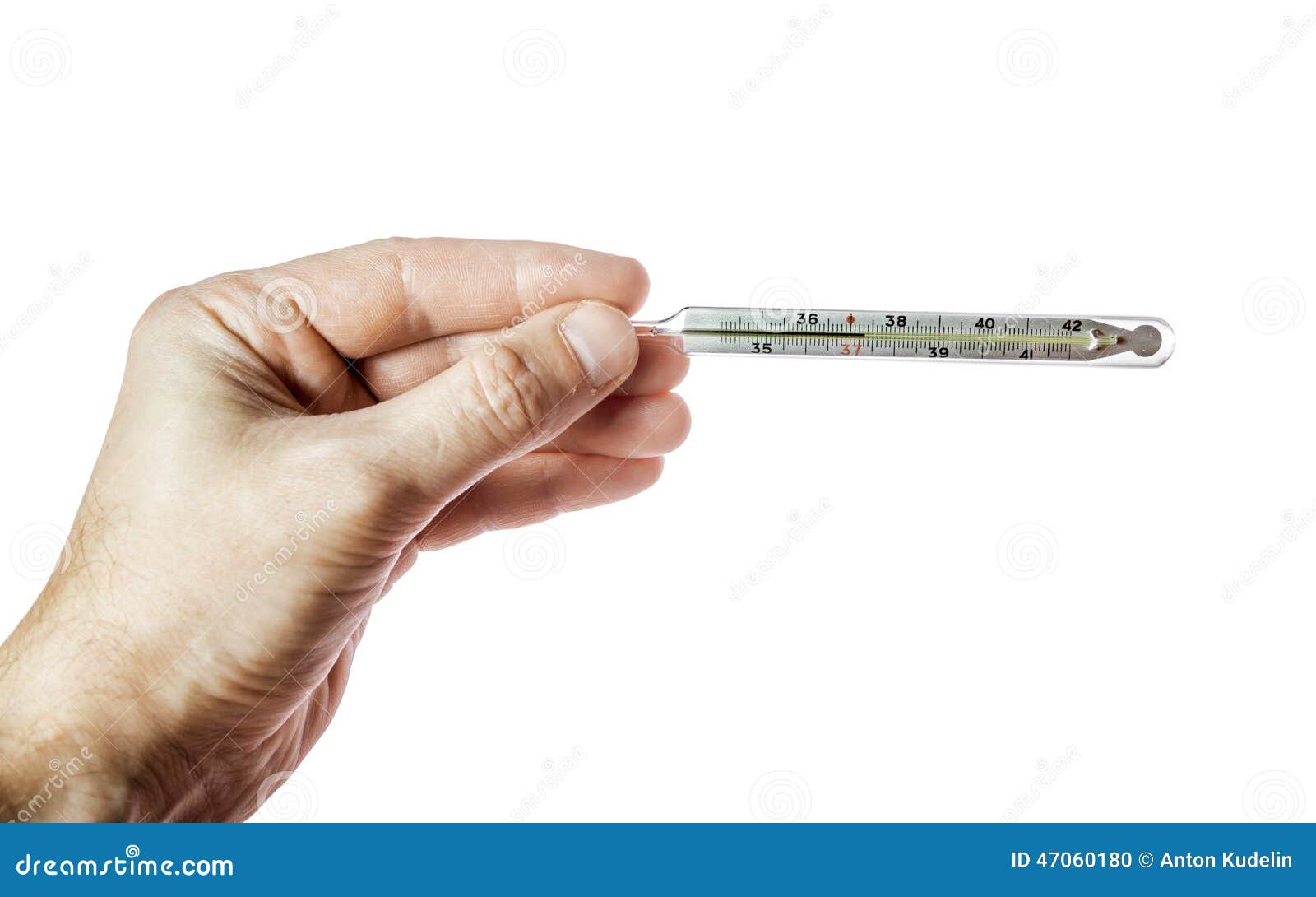 Thermometer for Measuring Body Temperature in Hand Stock Photo - Image ...
