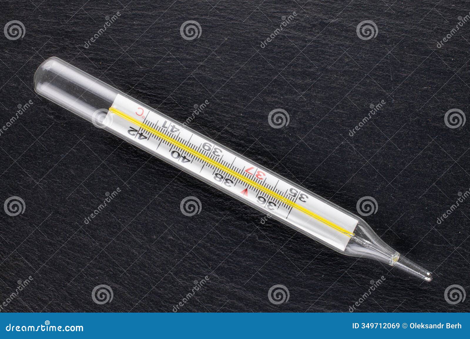 Thermometer for Measuring Human Temperature, Macro, Isolated on White ...