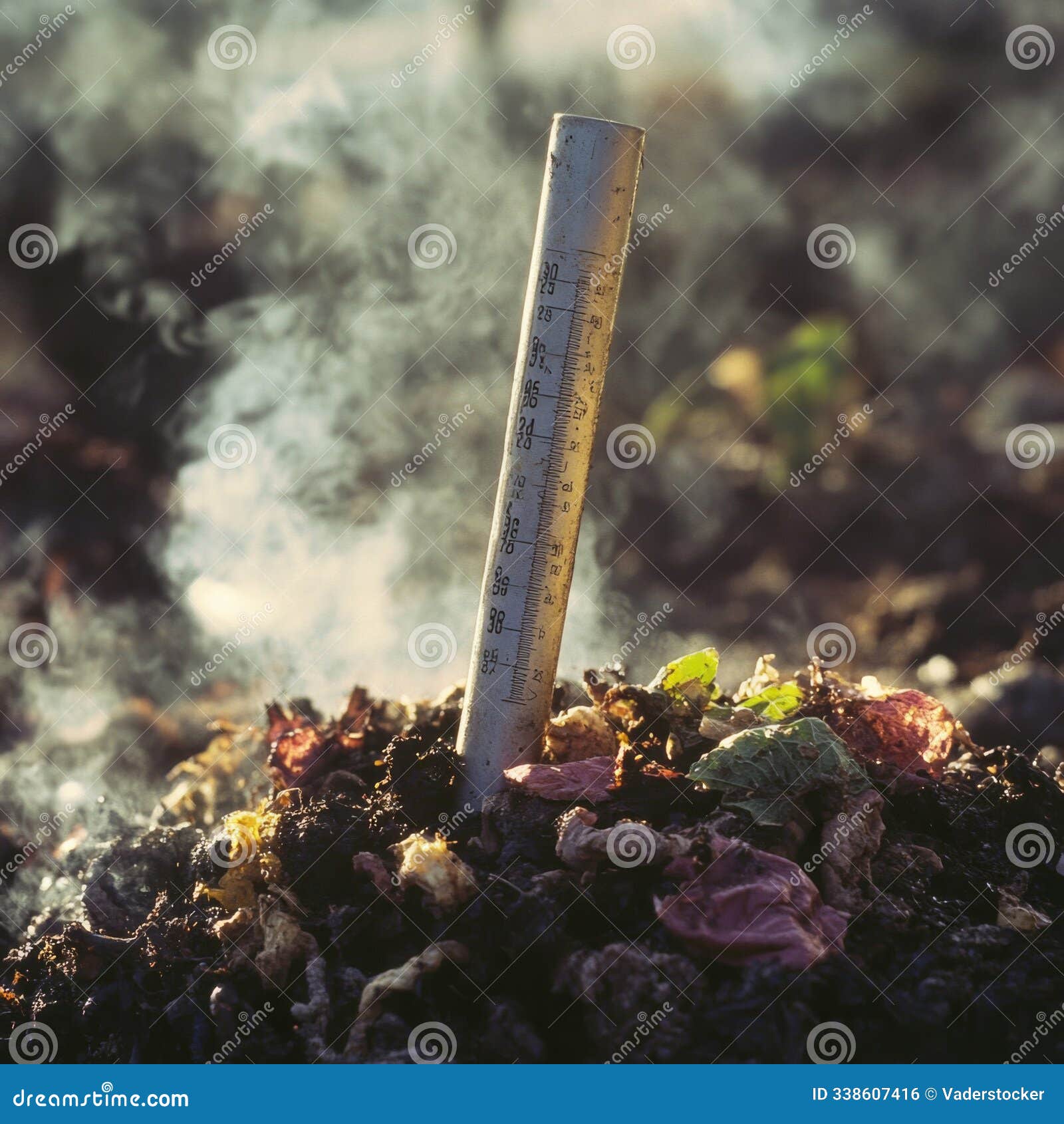 Steaming Compost Heap Providing Nourishment For A Large Organic ...