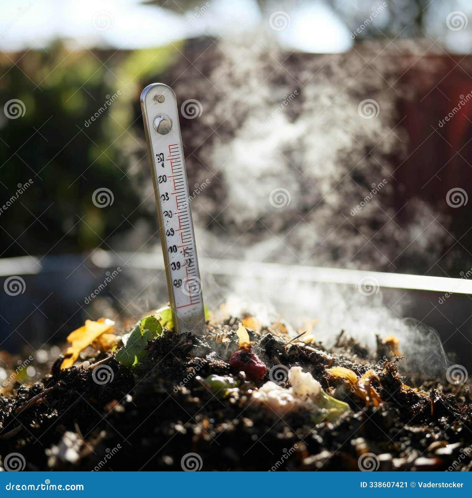 Steaming Compost Heap Providing Nourishment For A Large Organic ...