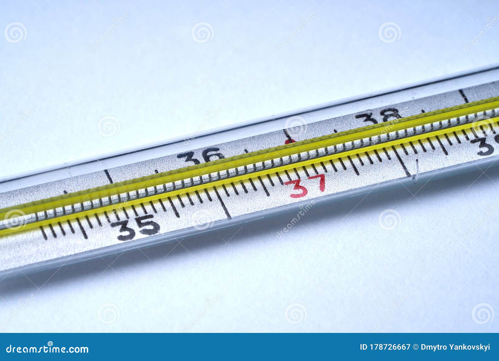 Thermometer for Measuring Temperature on a White Background with ...