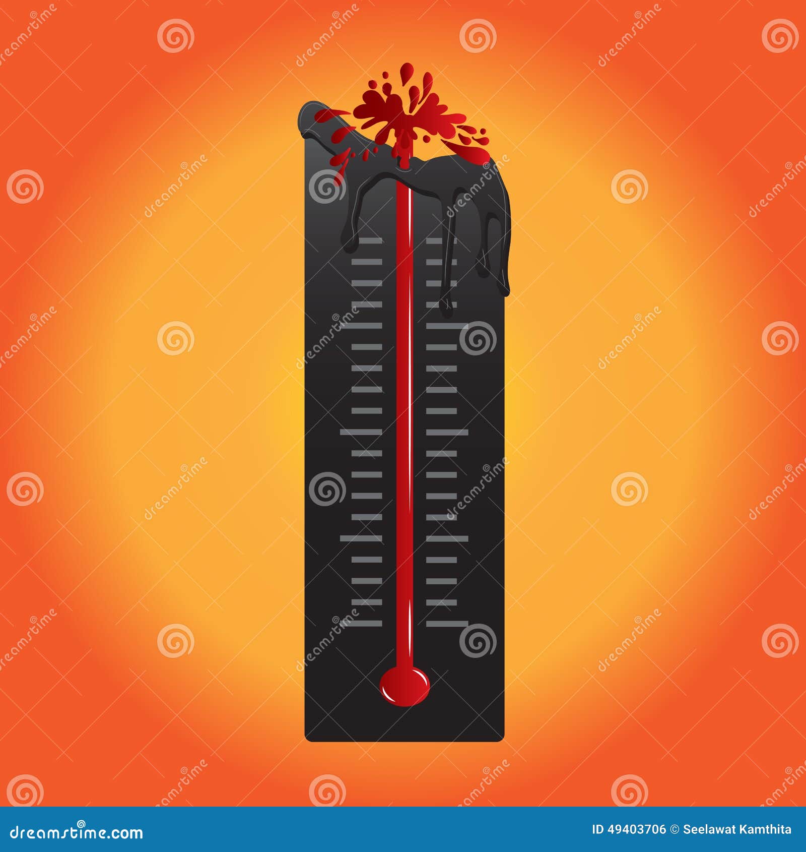 Thermometer Melt because Hot Air. Vector Illustration Stock Vector ...