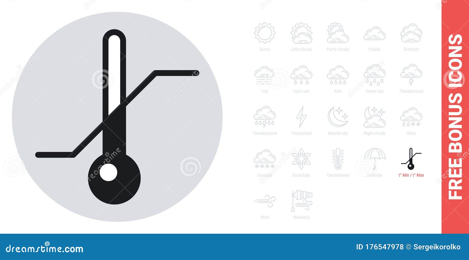 Thermometer with Minimum and Maximum Temperature Icon for Weather ...