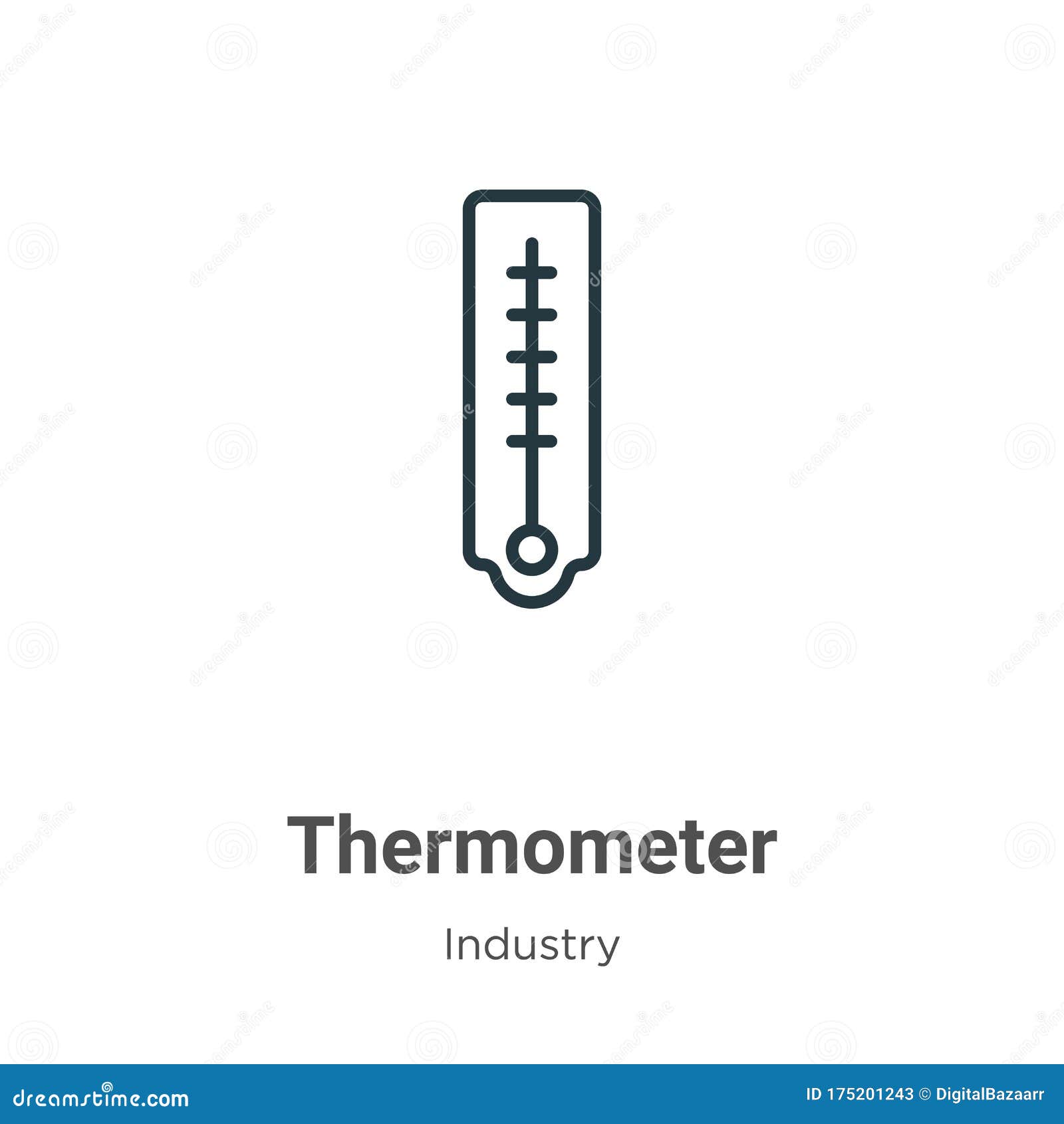 Thermometer Outline Vector Icon. Thin Line Black Thermometer Icon, Flat ...