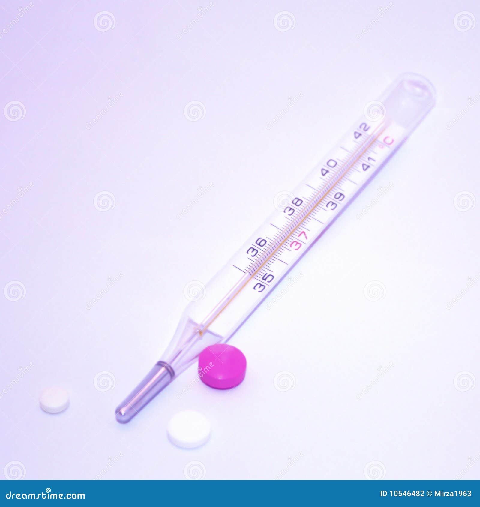 Thermometer and pills stock photo. Image of health, medication - 10546482