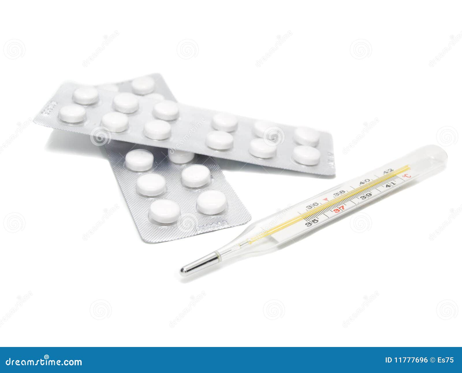 Thermometer and pills stock photo. Image of healthcare - 11777696