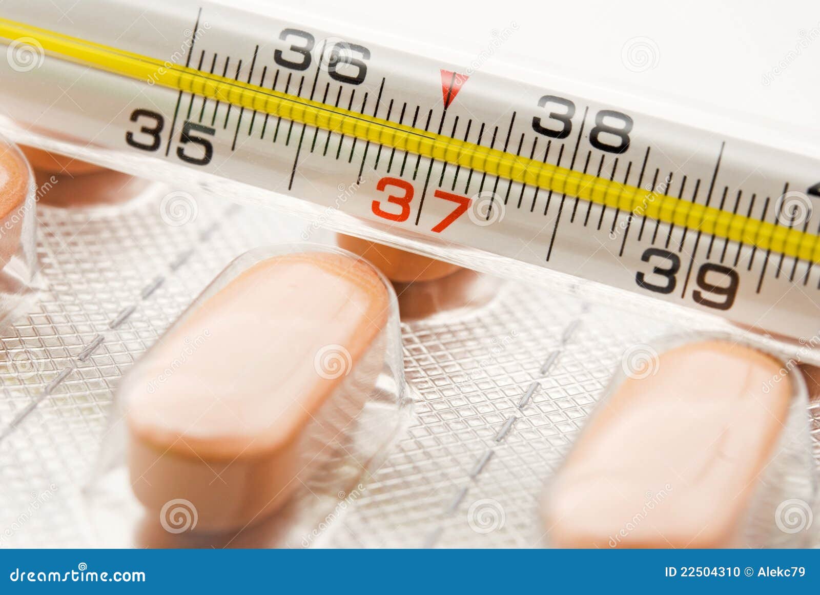 Thermometer and pills stock photo. Image of remedy, aspirin - 22504310