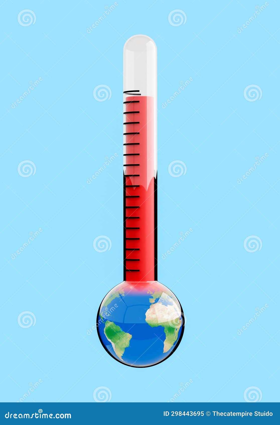 Earth Thermometer Displaying Maximum Temperatures Stock Illustration ...