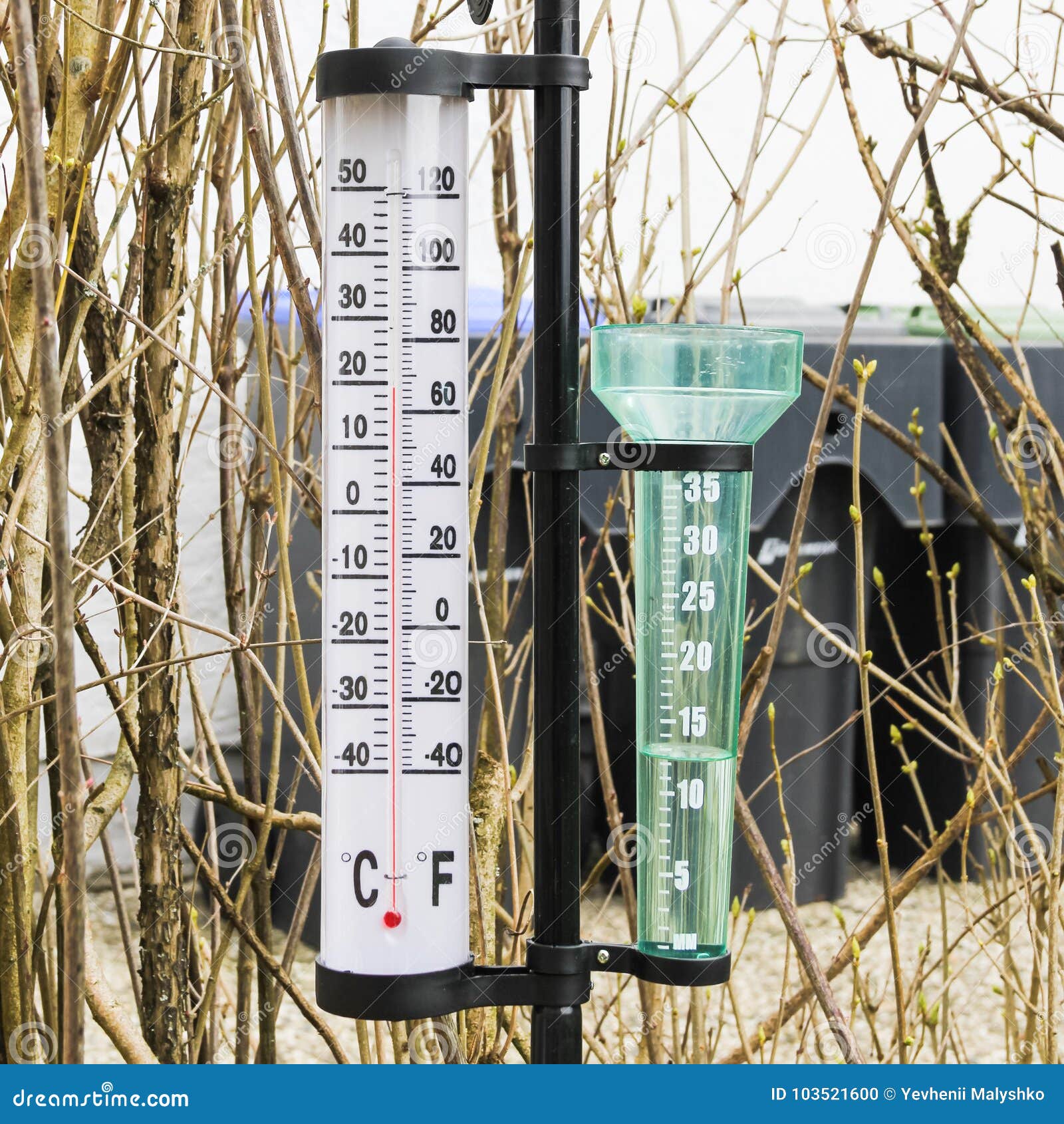 Thermometer and Pluviometer Stock Photo - Image of spring, concept ...