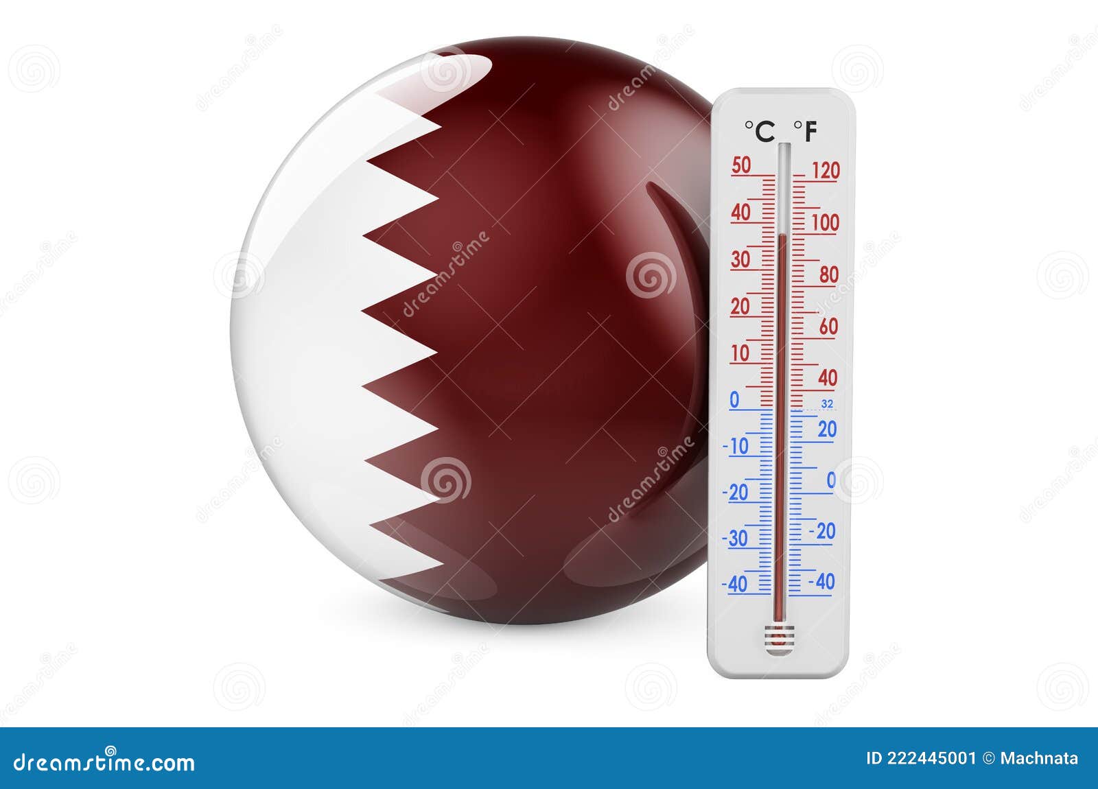 Thermometer with Qatari Flag. Heat in Qatar Concept Stock Illustration ...