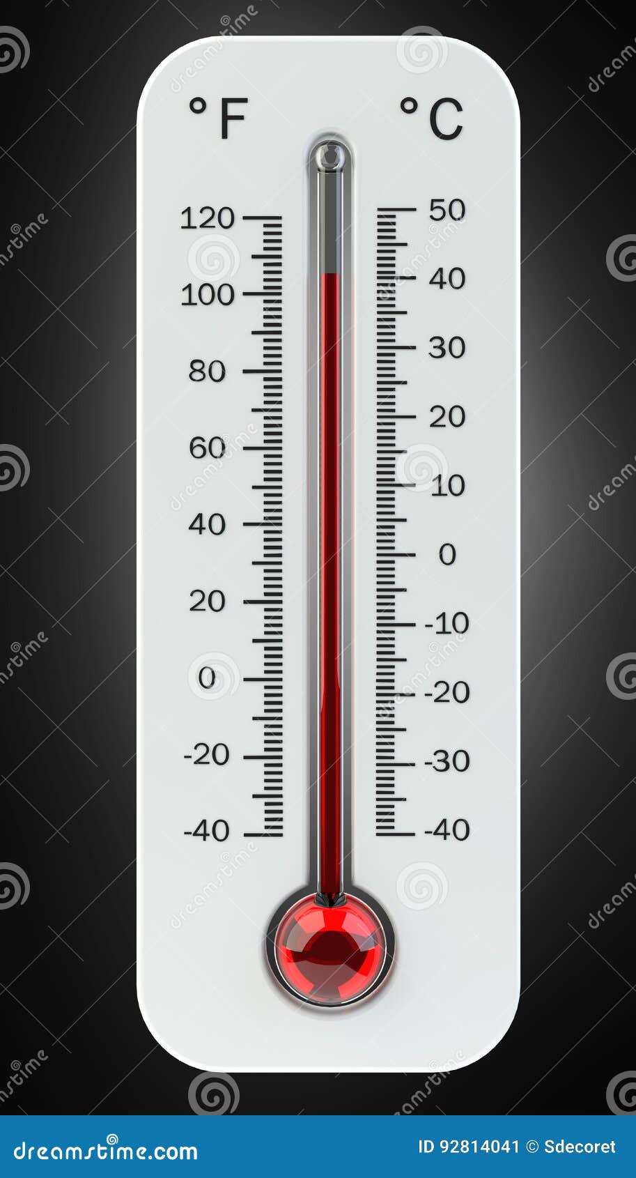 Thermometer with Red Temperature Rise 3D Rendering Stock Illustration ...