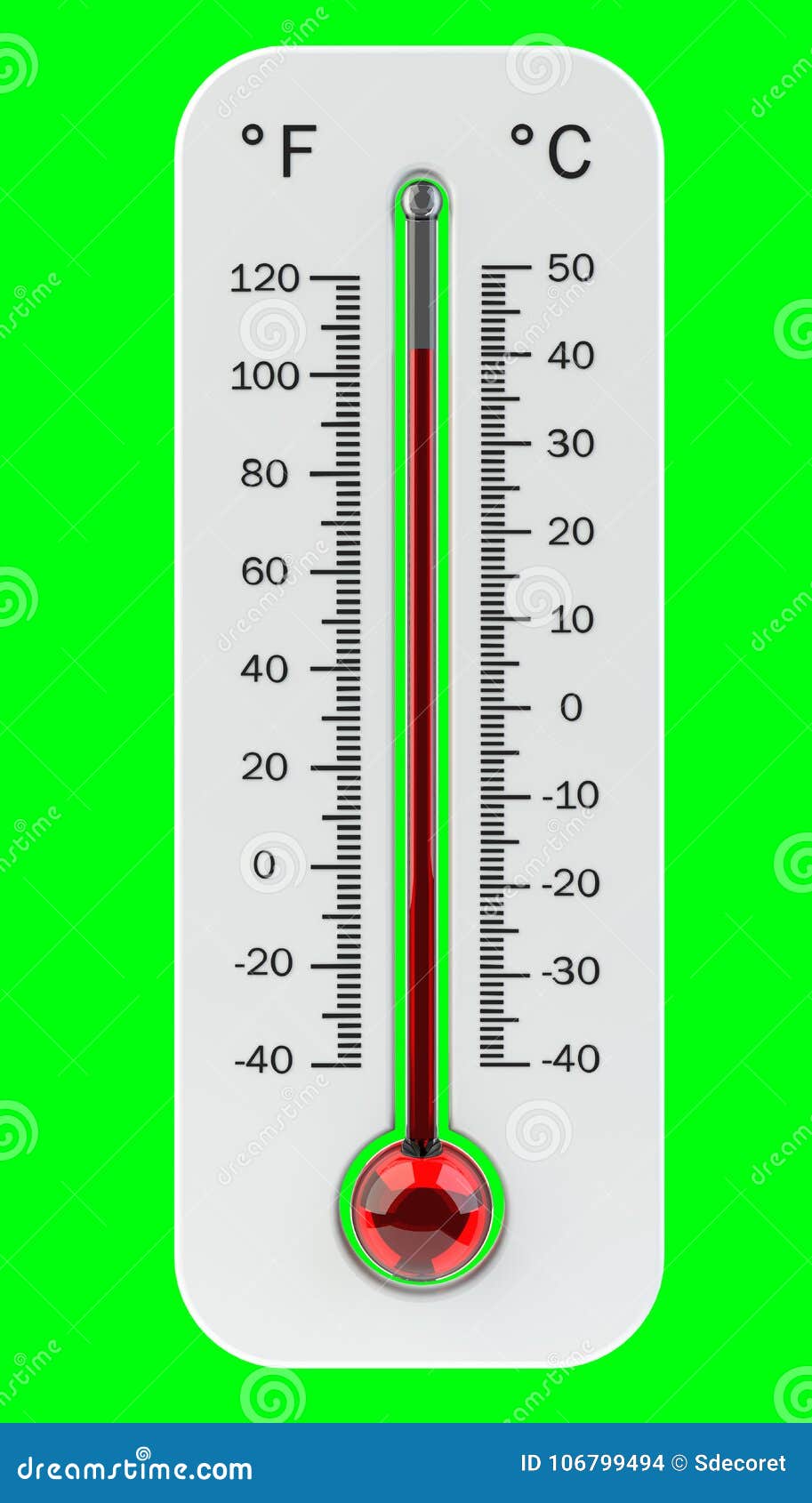 Thermometer with Red Temperature Rise 3D Rendering Stock Illustration ...