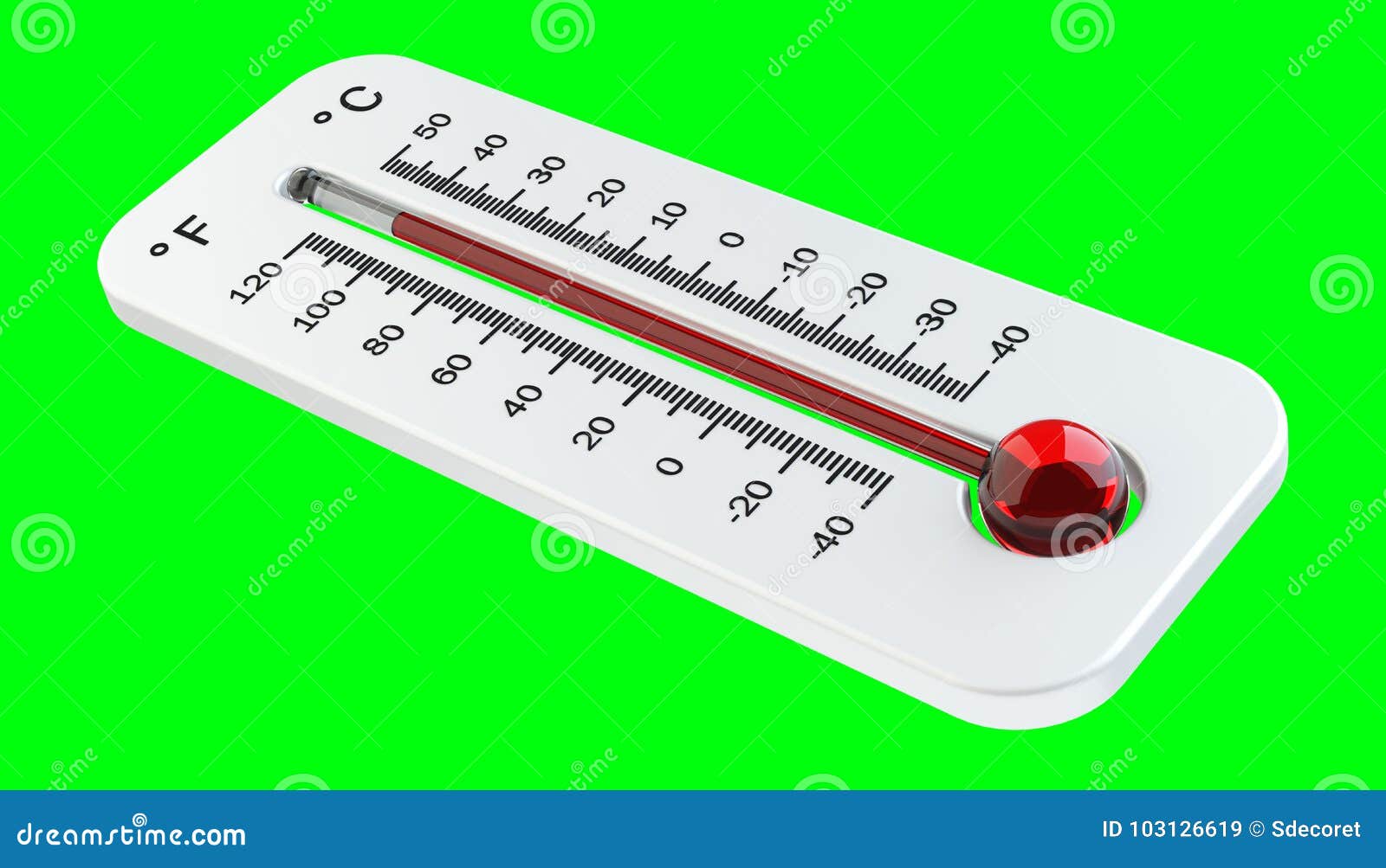 Thermometer with Red Temperature Rise 3D Rendering Stock Illustration ...