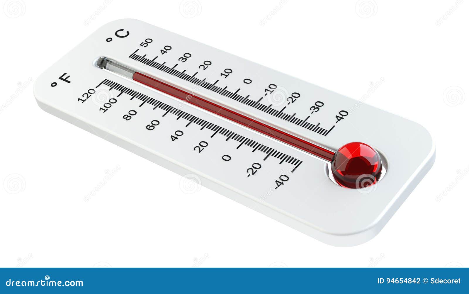Thermometer with Red Temperature Rise 3D Rendering Stock Illustration ...
