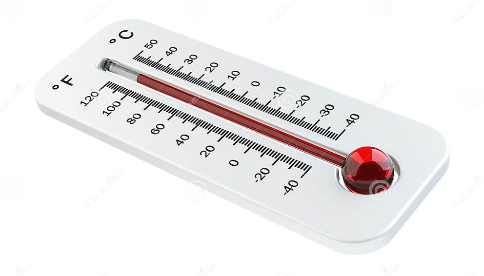 Thermometer with Red Temperature Rise 3D Rendering Stock Illustration ...