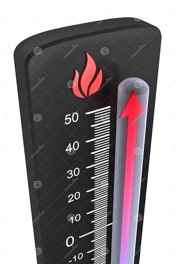 Thermometer : Rise of Temperature Stock Illustration - Illustration of ...