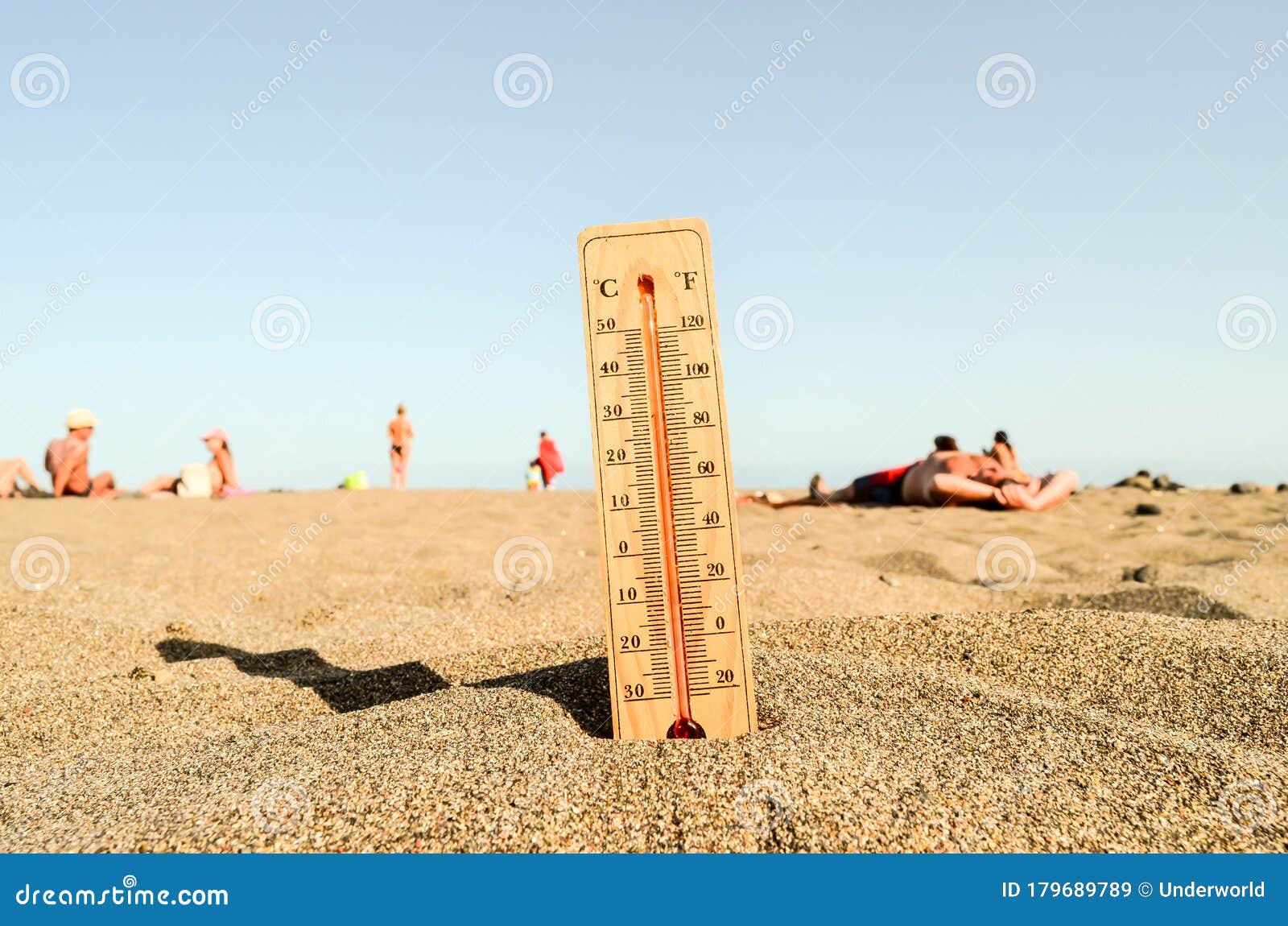 Thermometer on the Sand Beach Stock Image - Image of lifestyle, rare ...