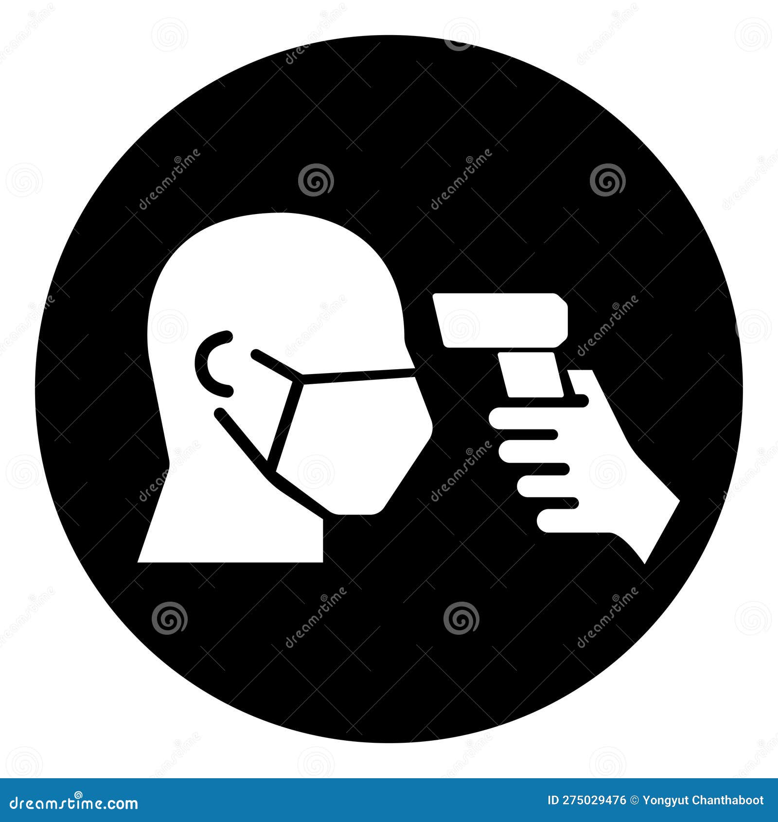 Thermometer Screening of Checking Temperature Symbol Sign, Vector ...