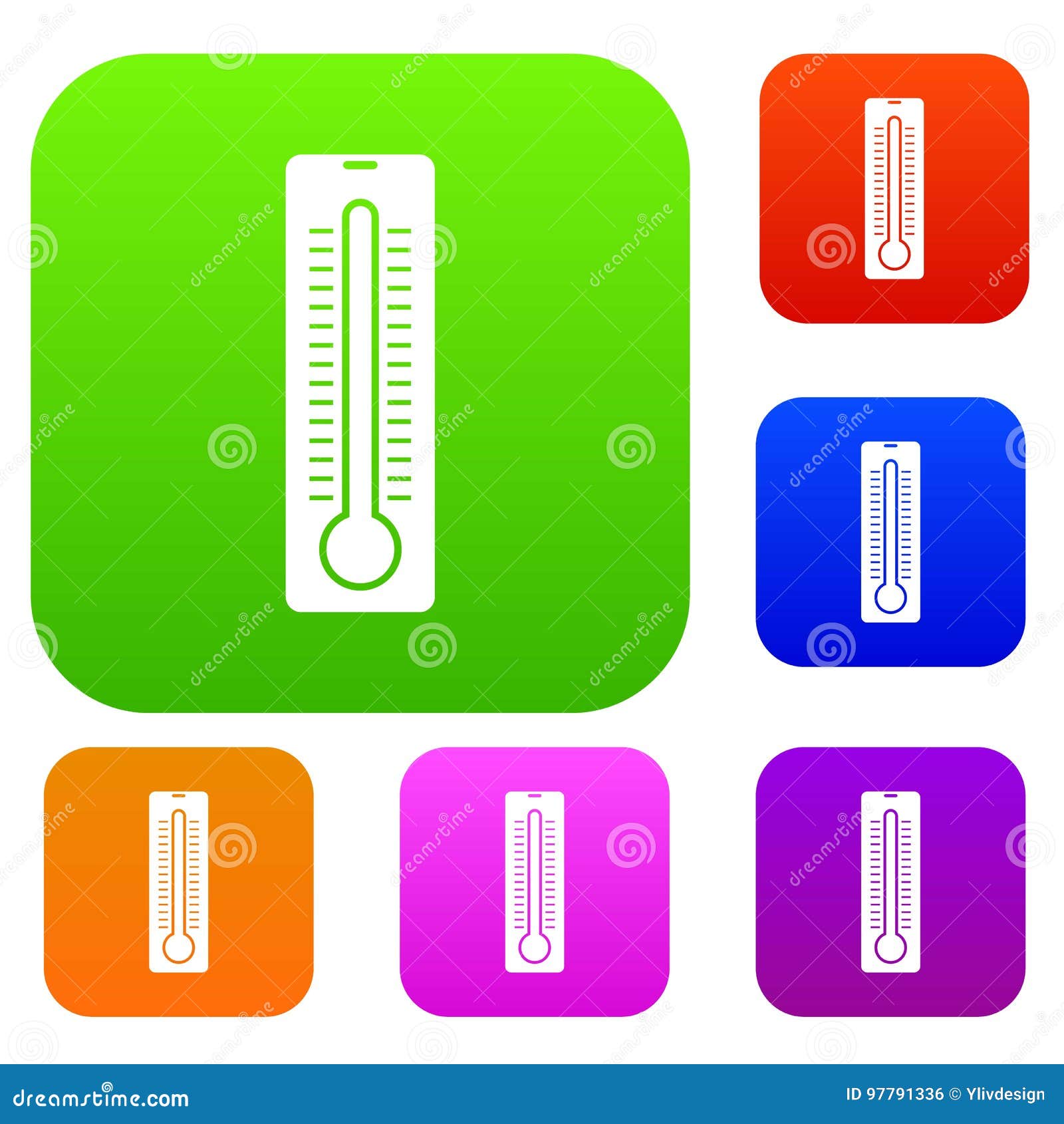 Thermometer set collection stock vector. Illustration of meter - 97791336
