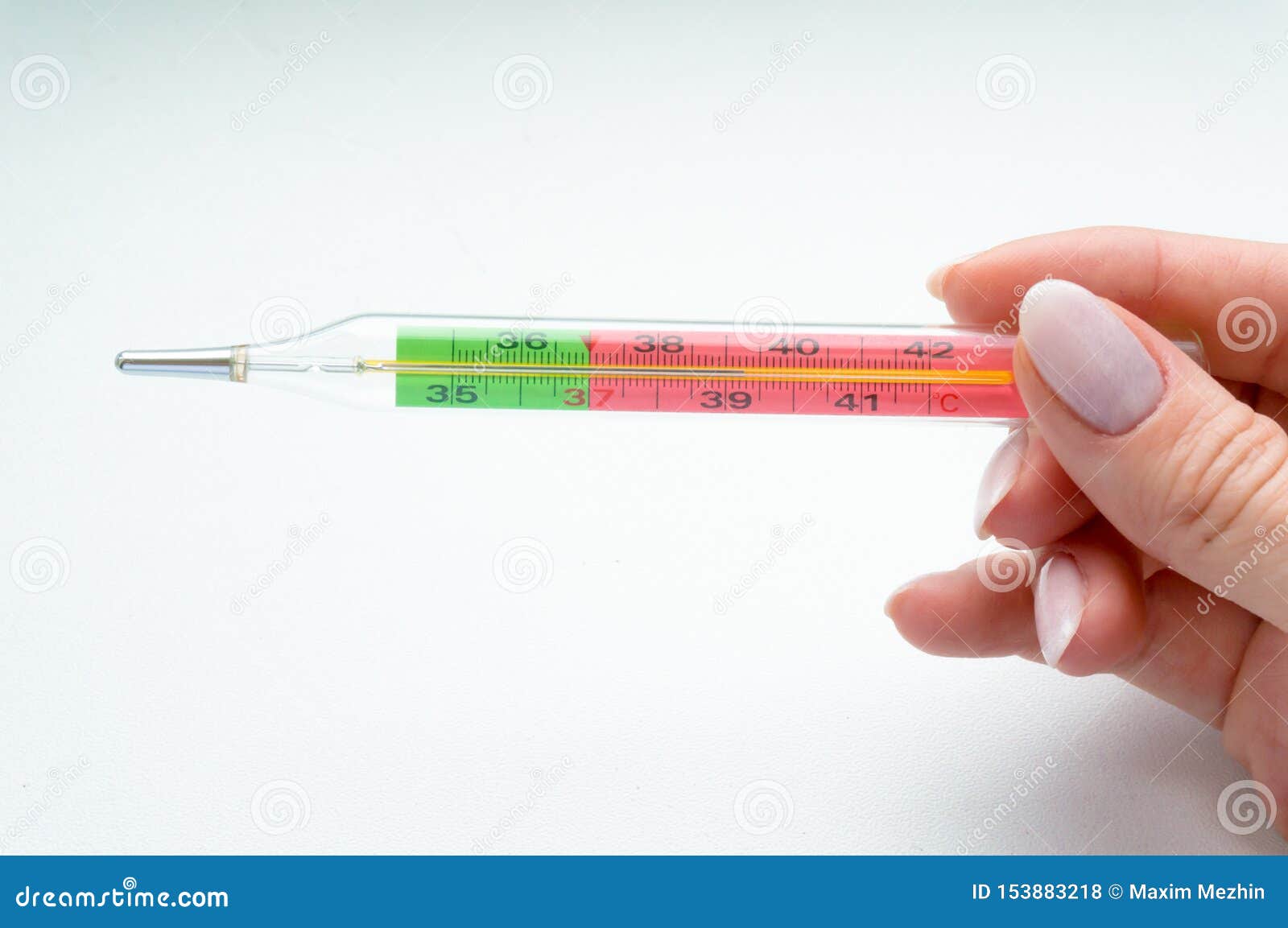 Thermometer Show High Temperature on the White Background Stock Photo ...