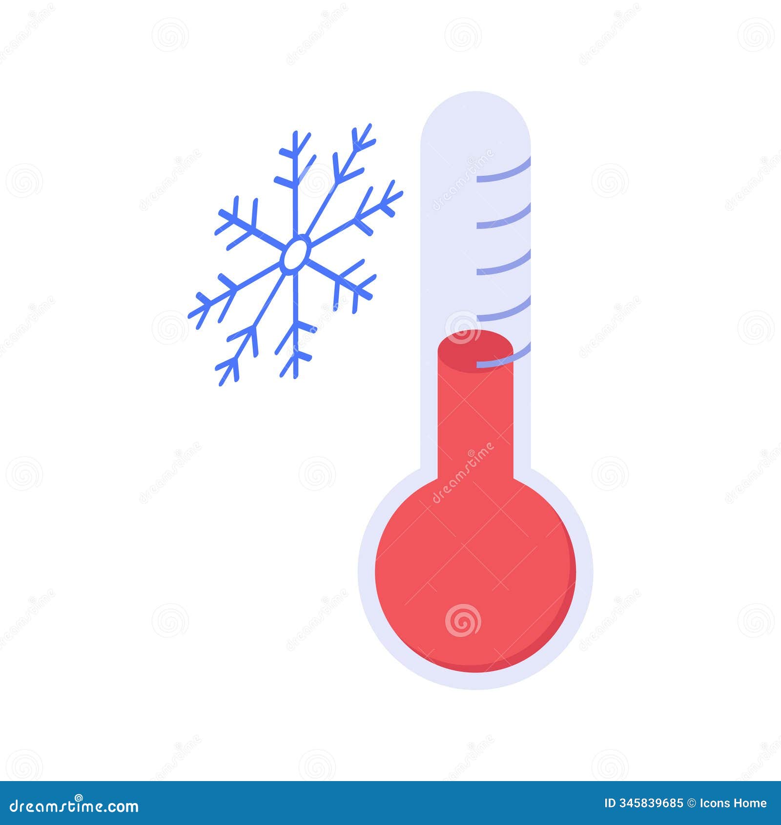 A Thermometer Showing a Cold Temperature Reading Stock Illustration ...