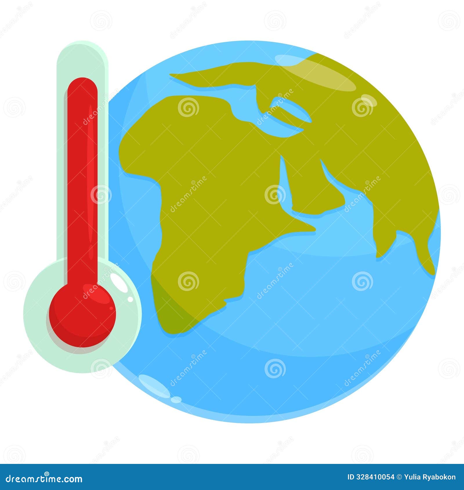 Thermometer Showing Increasing Temperature on Planet Earth Stock ...