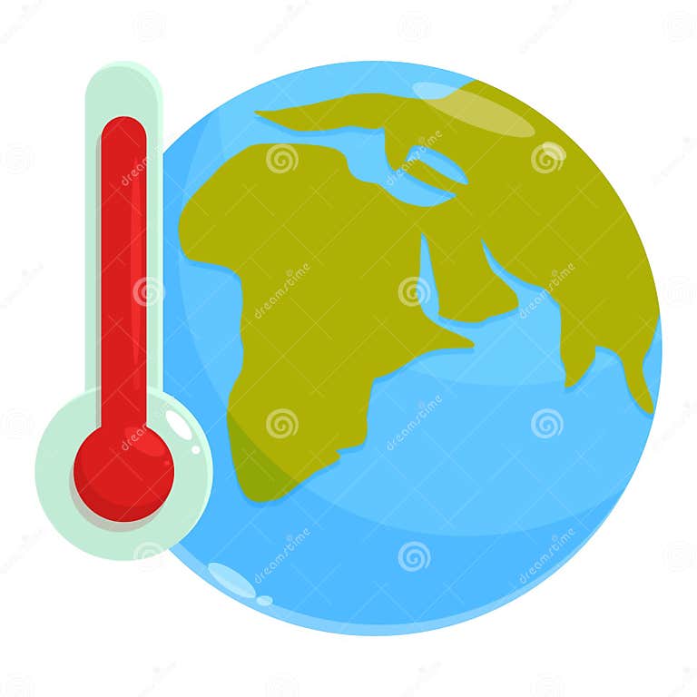 Thermometer Showing Increasing Temperature on Planet Earth Stock ...
