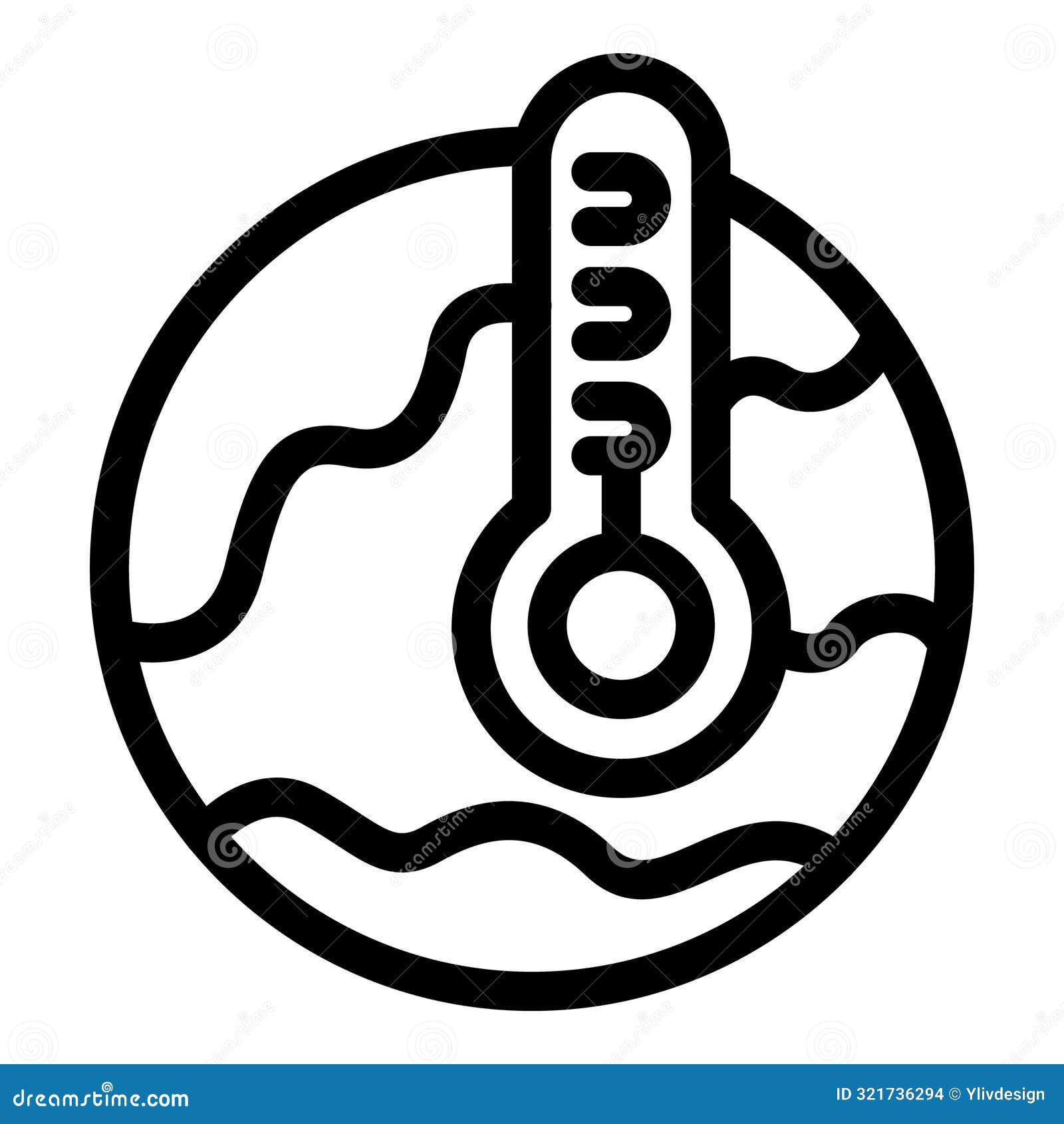 Thermometer Showing Increasing Temperature on Planet Earth Icon Stock ...