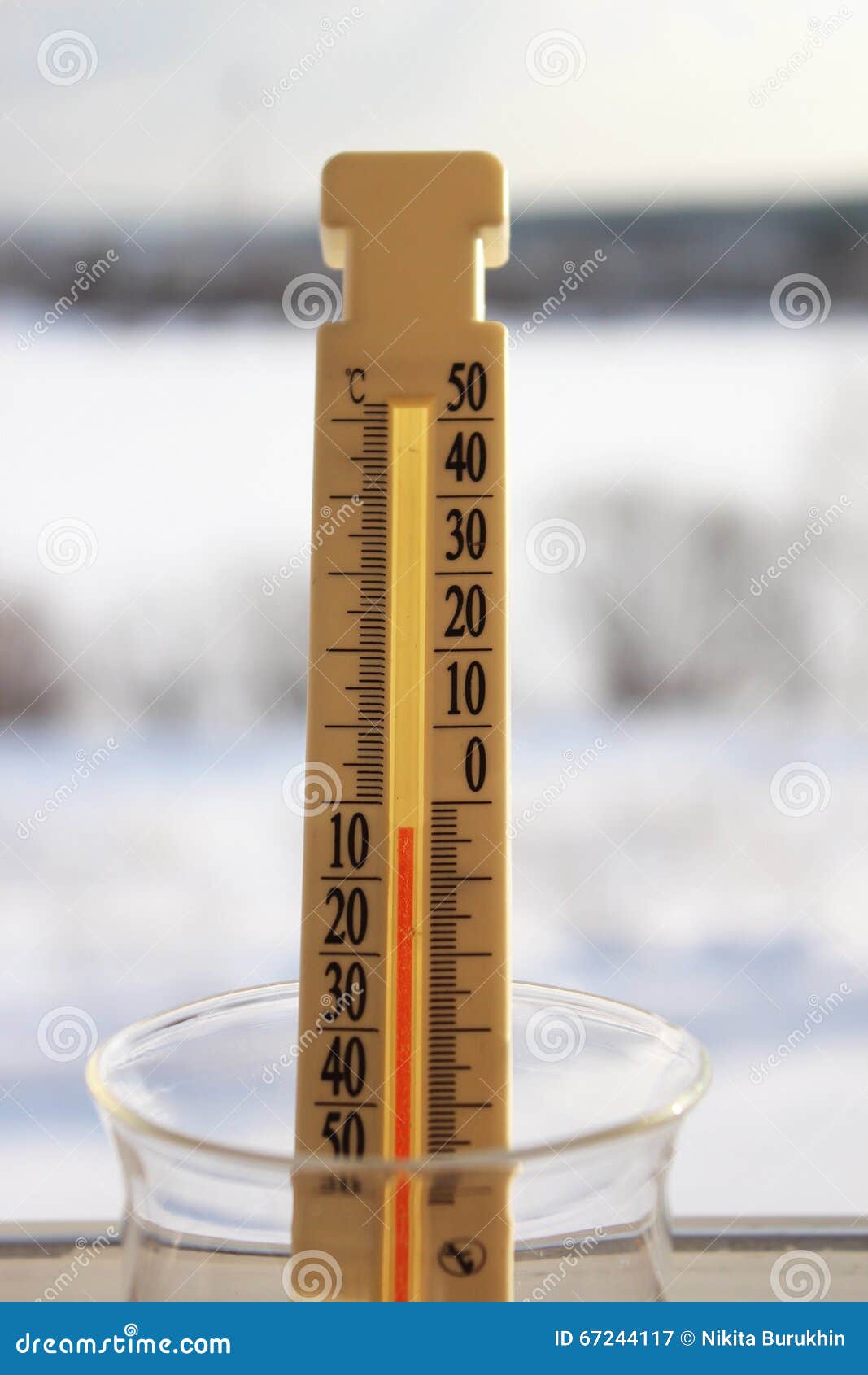 Thermometer Shows Below Zero Stock Image - Image of shows, cold: 67244117