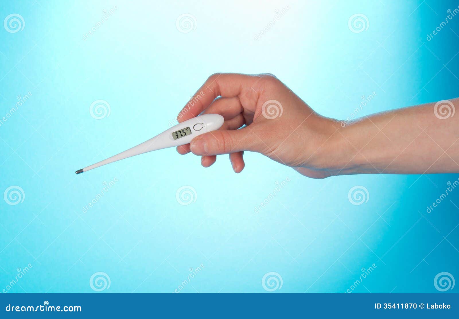 The Thermometer Shows High Body Temperature Stock Photo - Image of ...