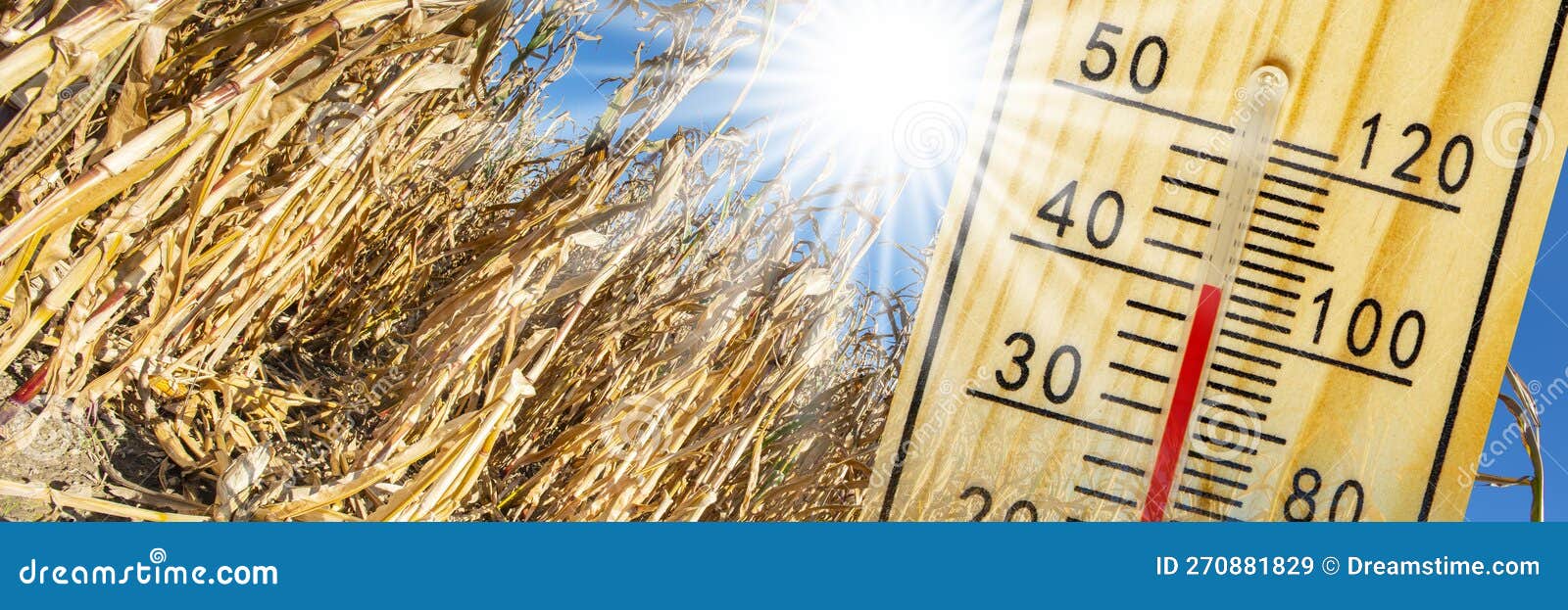 Thermometer Shows High Temperature in Summer Heat Stock Image - Image ...
