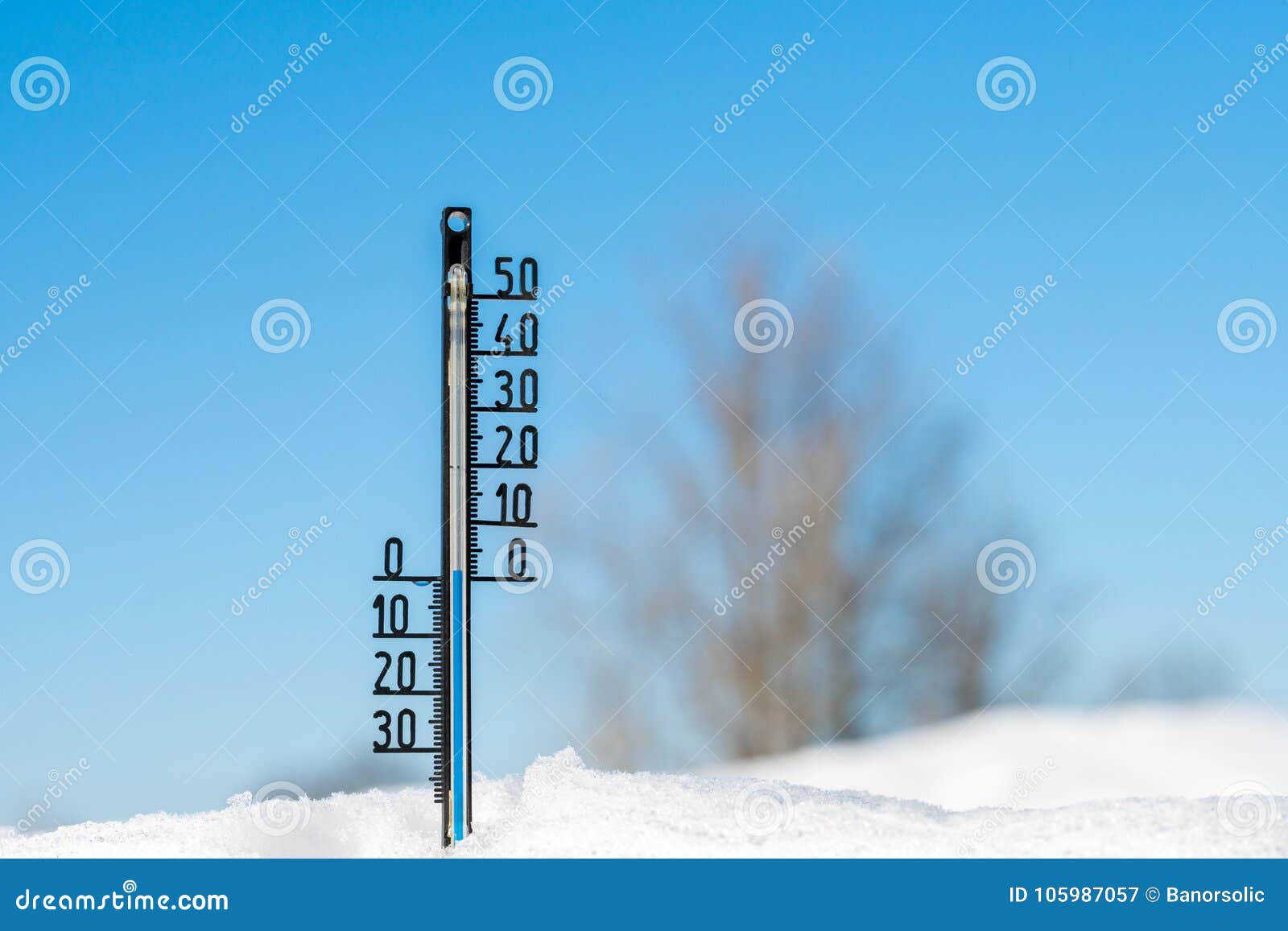 Thermometer Shows Zero Temperatures Stock Image - Image of closeup ...
