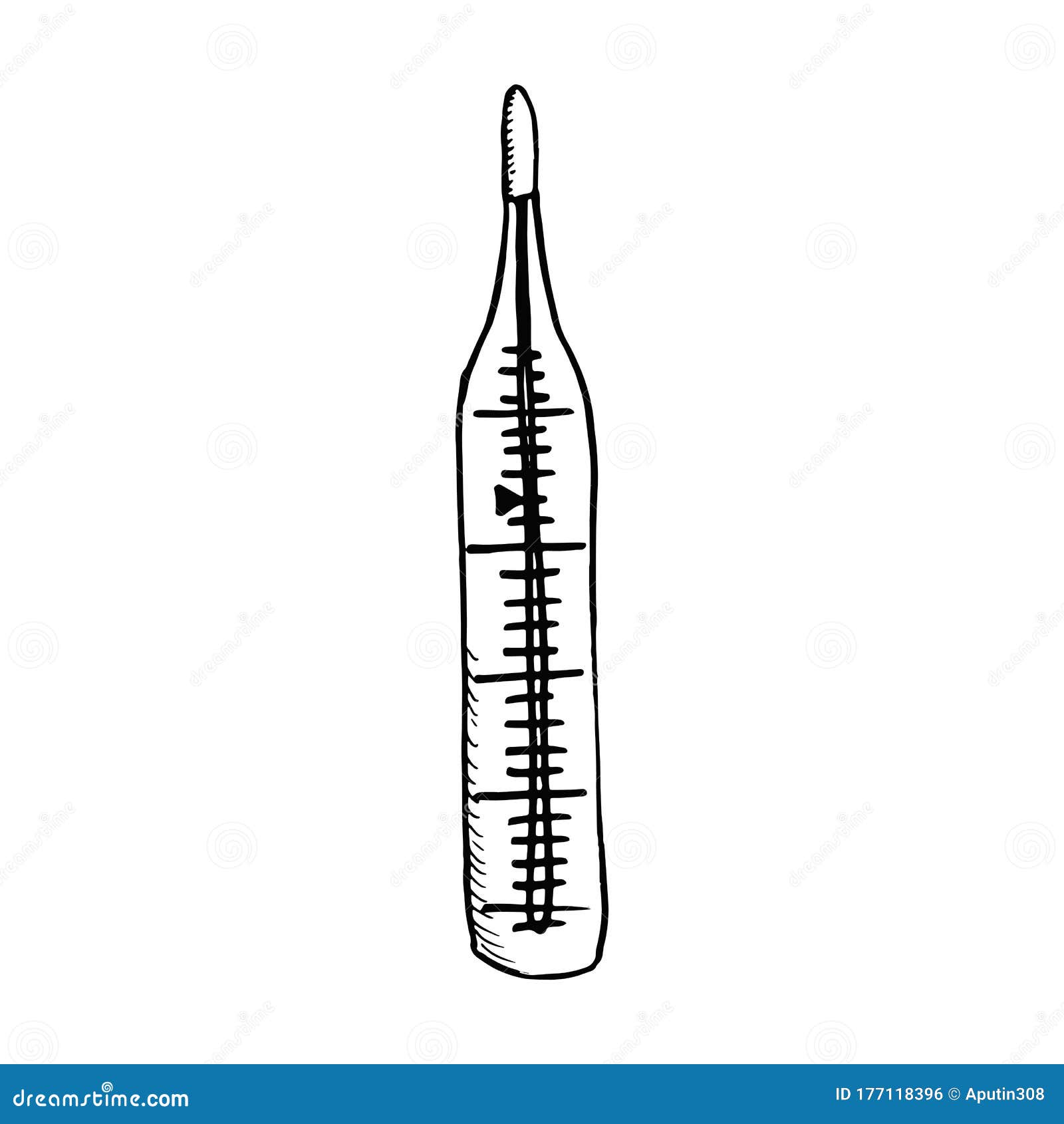 Thermometer Sketch Drawing on a White Background Stock Vector ...