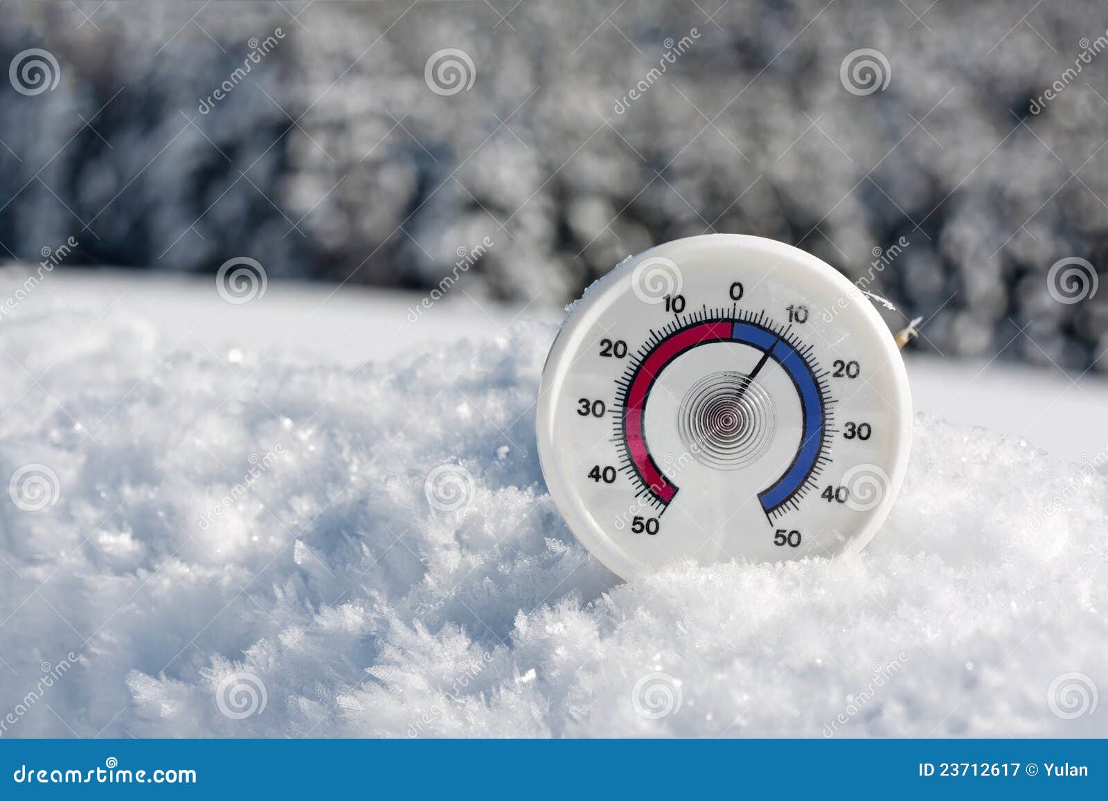 Thermometer in the snow stock image. Image of minus, daytime - 23712617