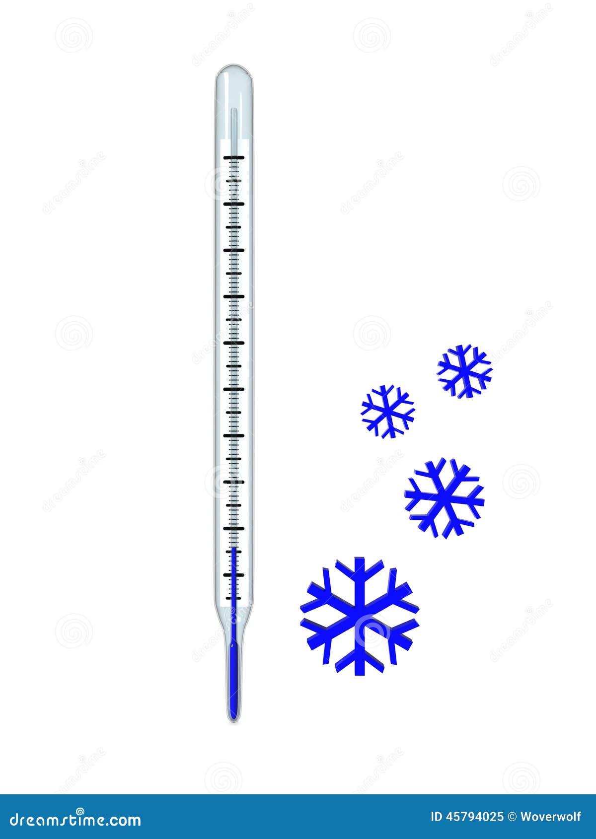 Thermometer with Snowflakes Stock Illustration - Illustration of glass ...