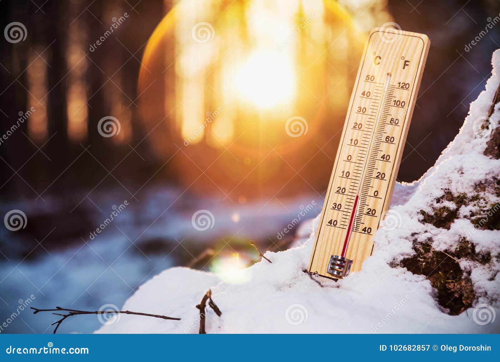 Thermometer with Sub-zero Temperatures Stock Image - Image of freezing ...