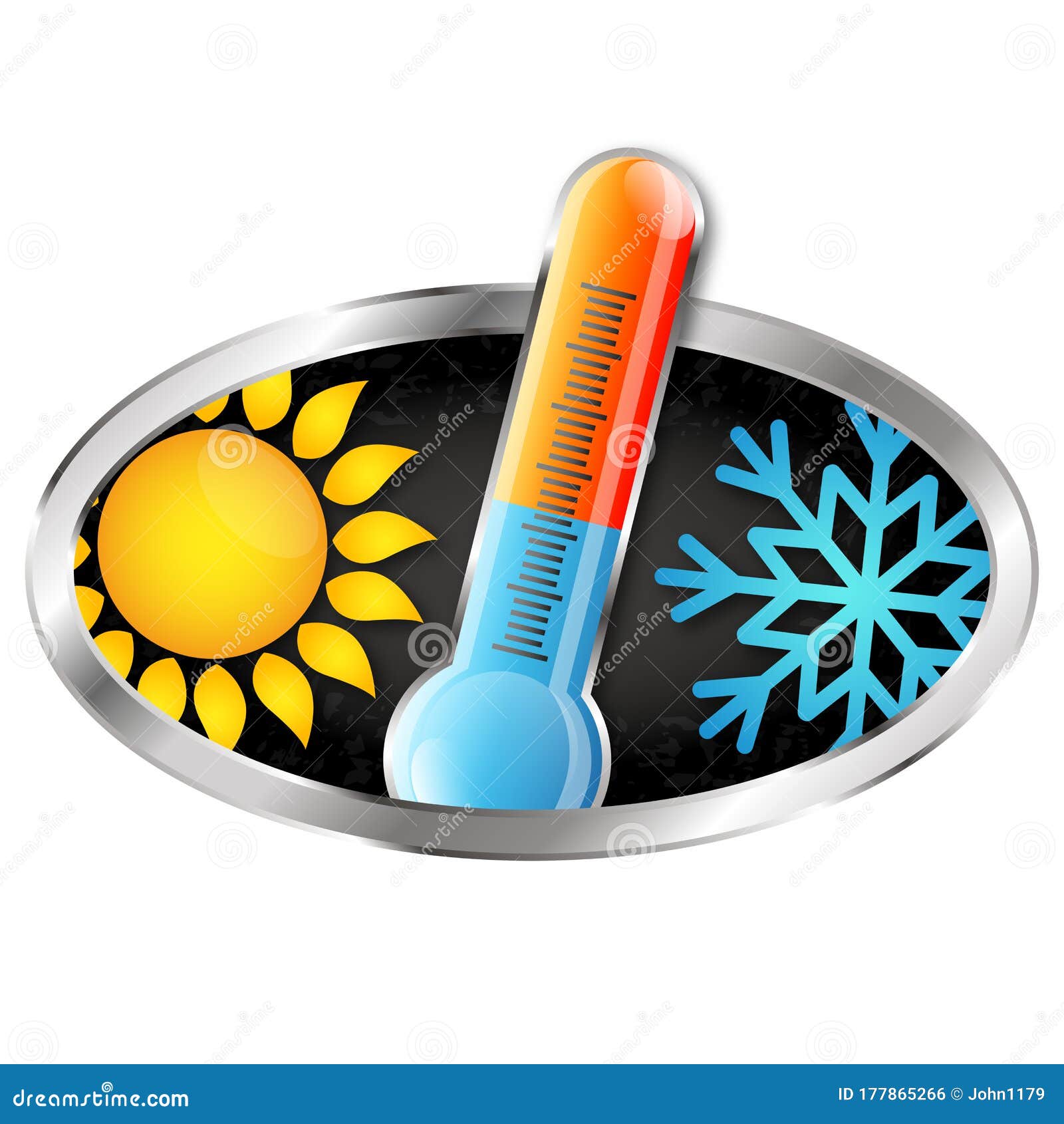Thermometer Sun and Snowflake Air Conditioning Symbol Stock ... Thermometer Sun and Snowflake Air Conditioning Symbol Stock ...