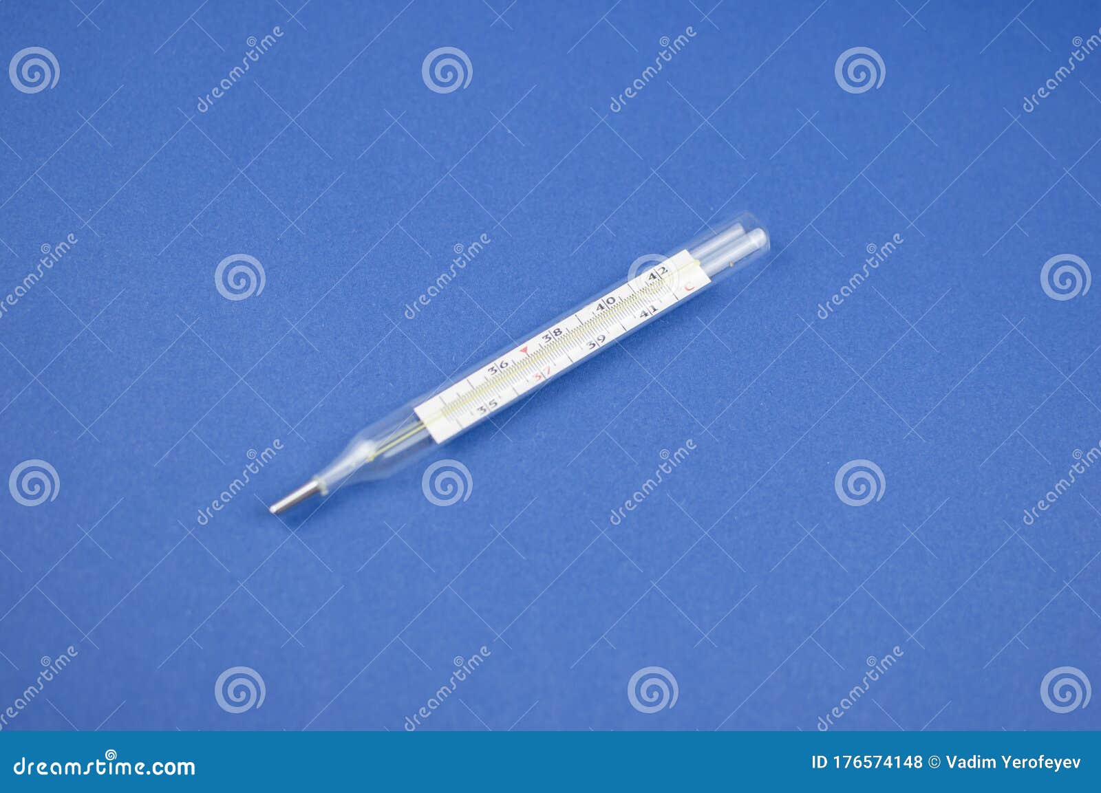 Thermometer Temperature on Blue Background Stock Photo - Image of ...