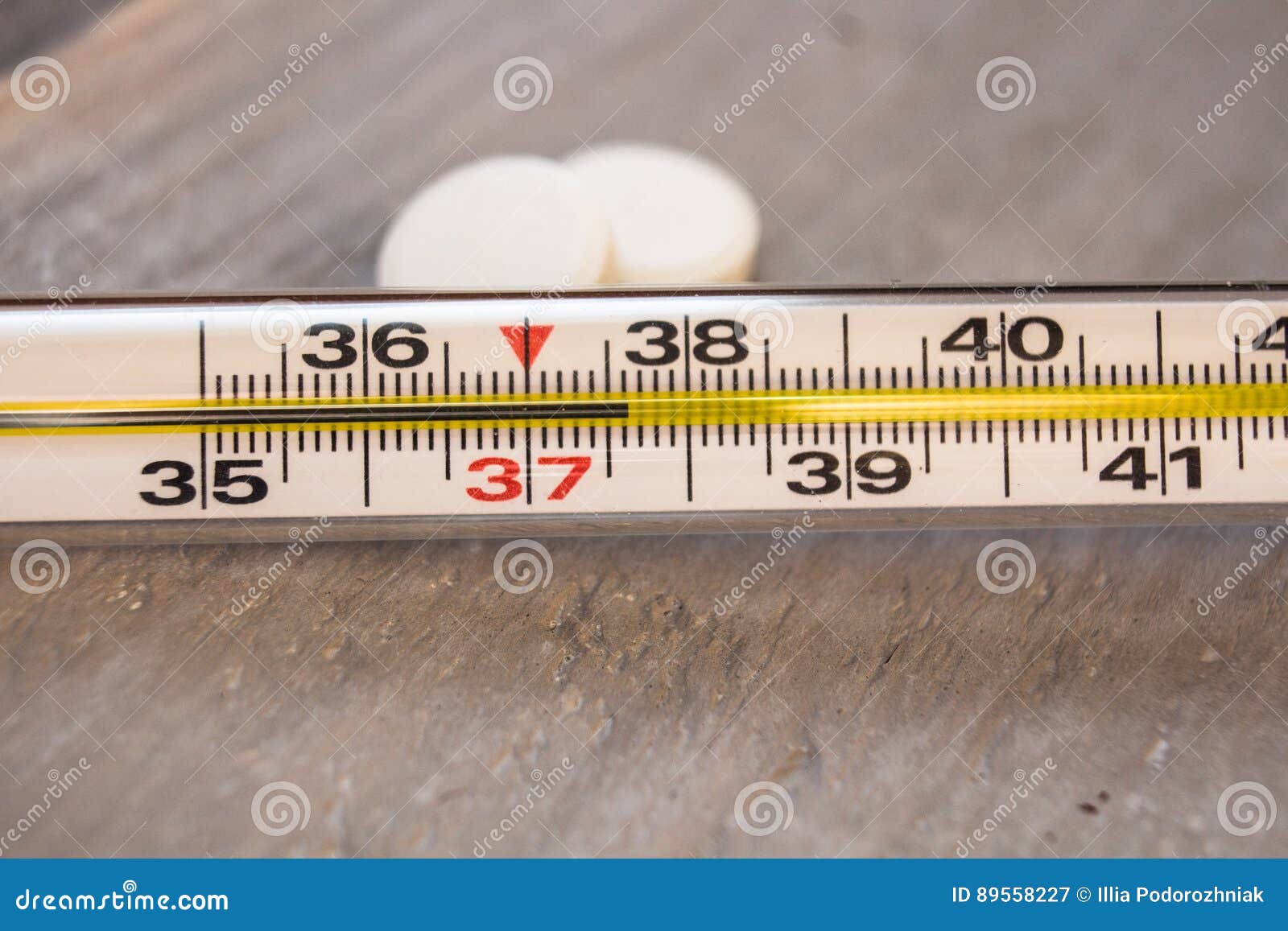 Thermometer with Temperature in Celsius Stock Image - Image of closeup ...
