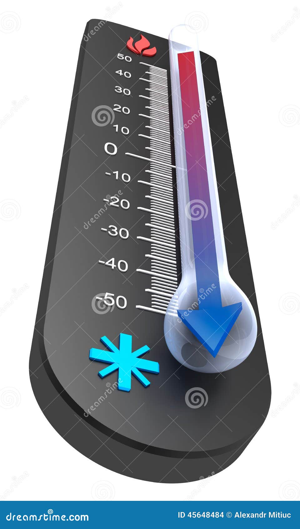 Thermometer : Temperature Decline Stock Illustration - Illustration of ...