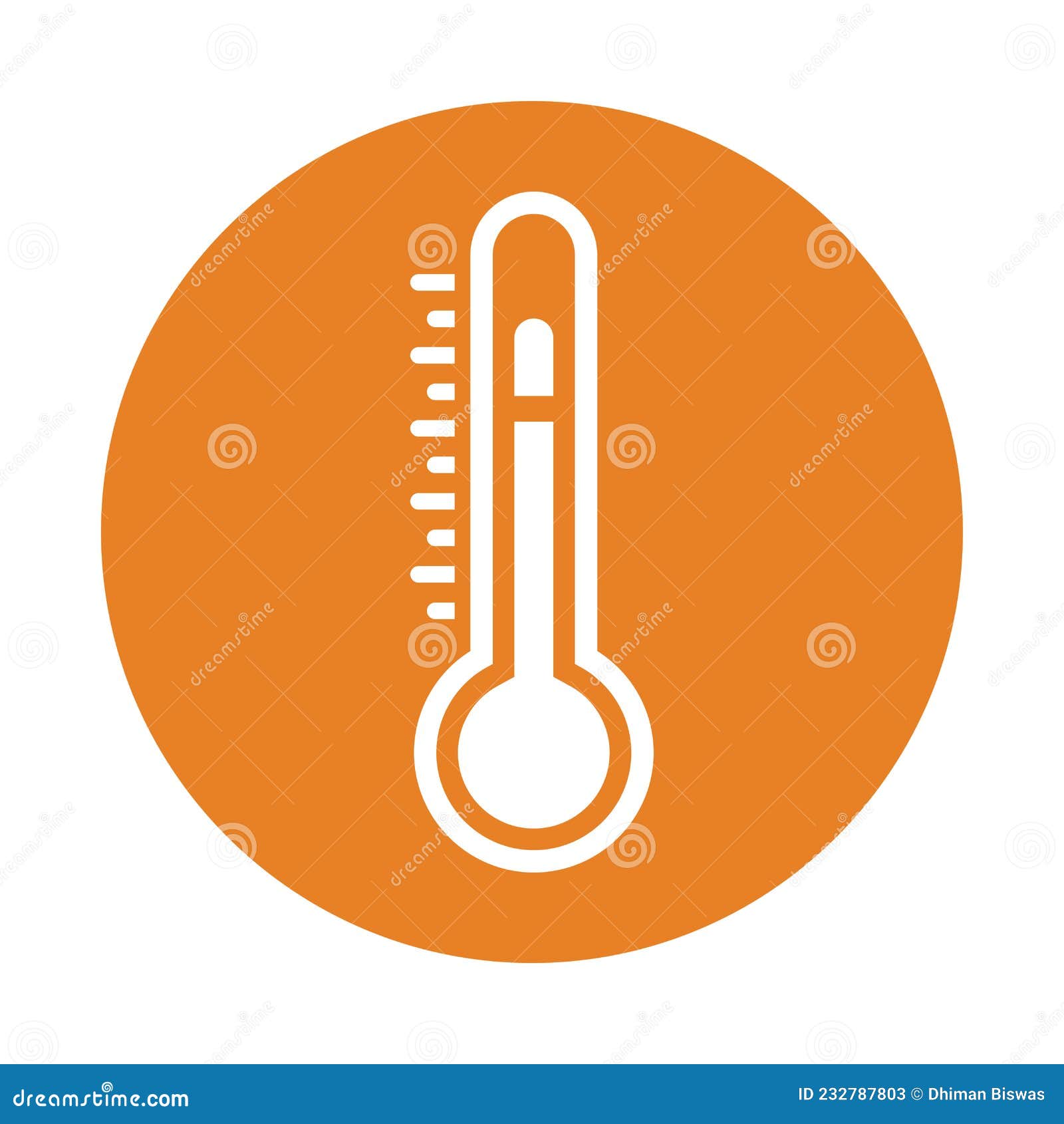 Thermometer, Temperature Icon. Orange Color Vector EPS Stock Vector ...