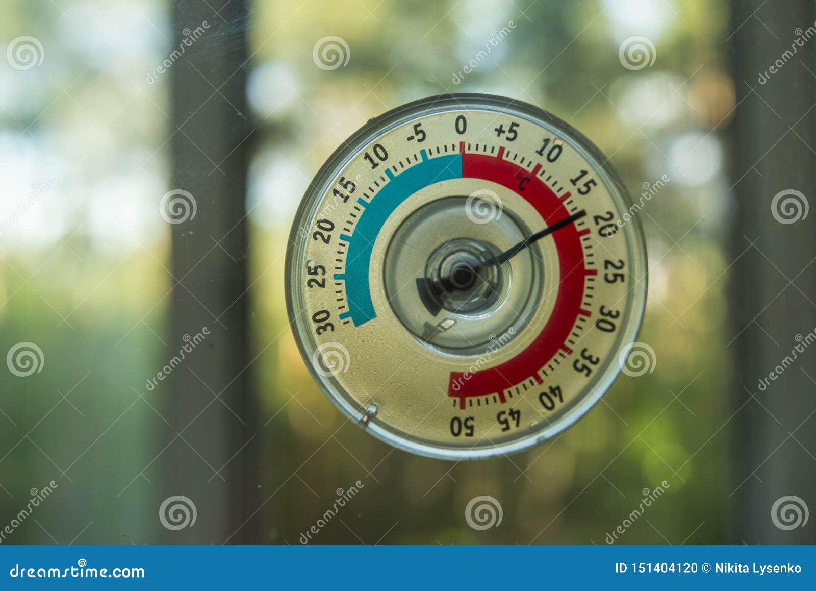 A Thermometer of Temperature Outside the Window that Hangs on the ...