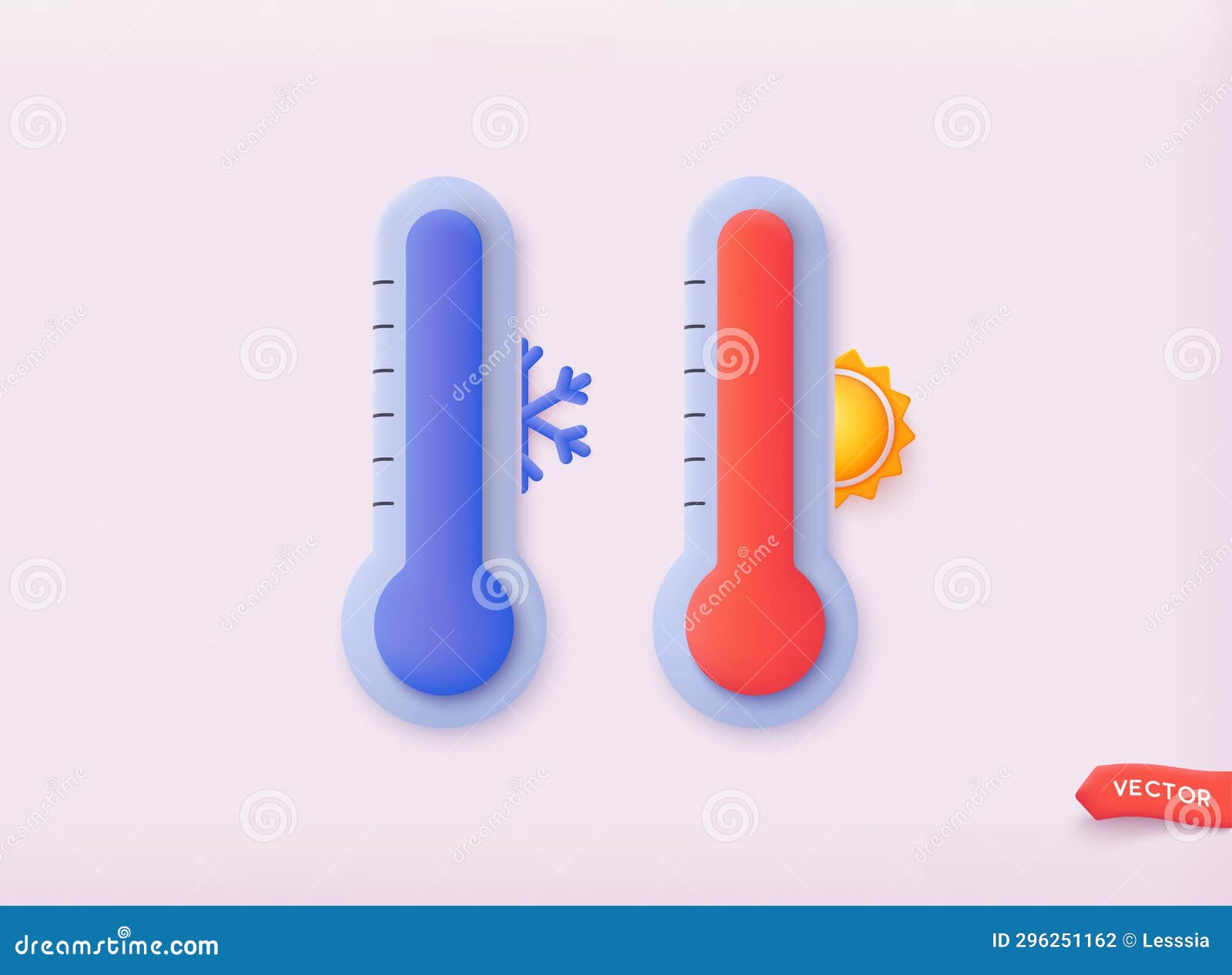 Thermometer for Testing the Temperature. 3D Web Vector Illustrations ...