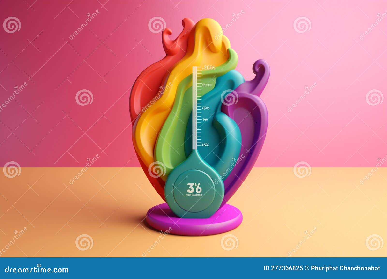 A Thermometer in Trending Color Palette with Generative AI Stock ...