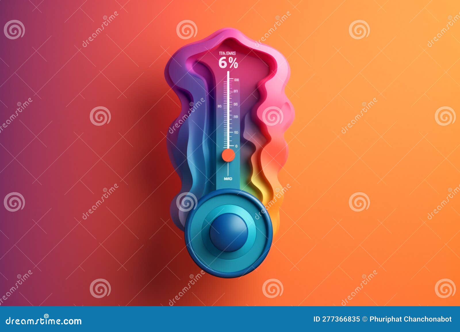 A Thermometer in Trending Color Palette with Generative AI Stock ...